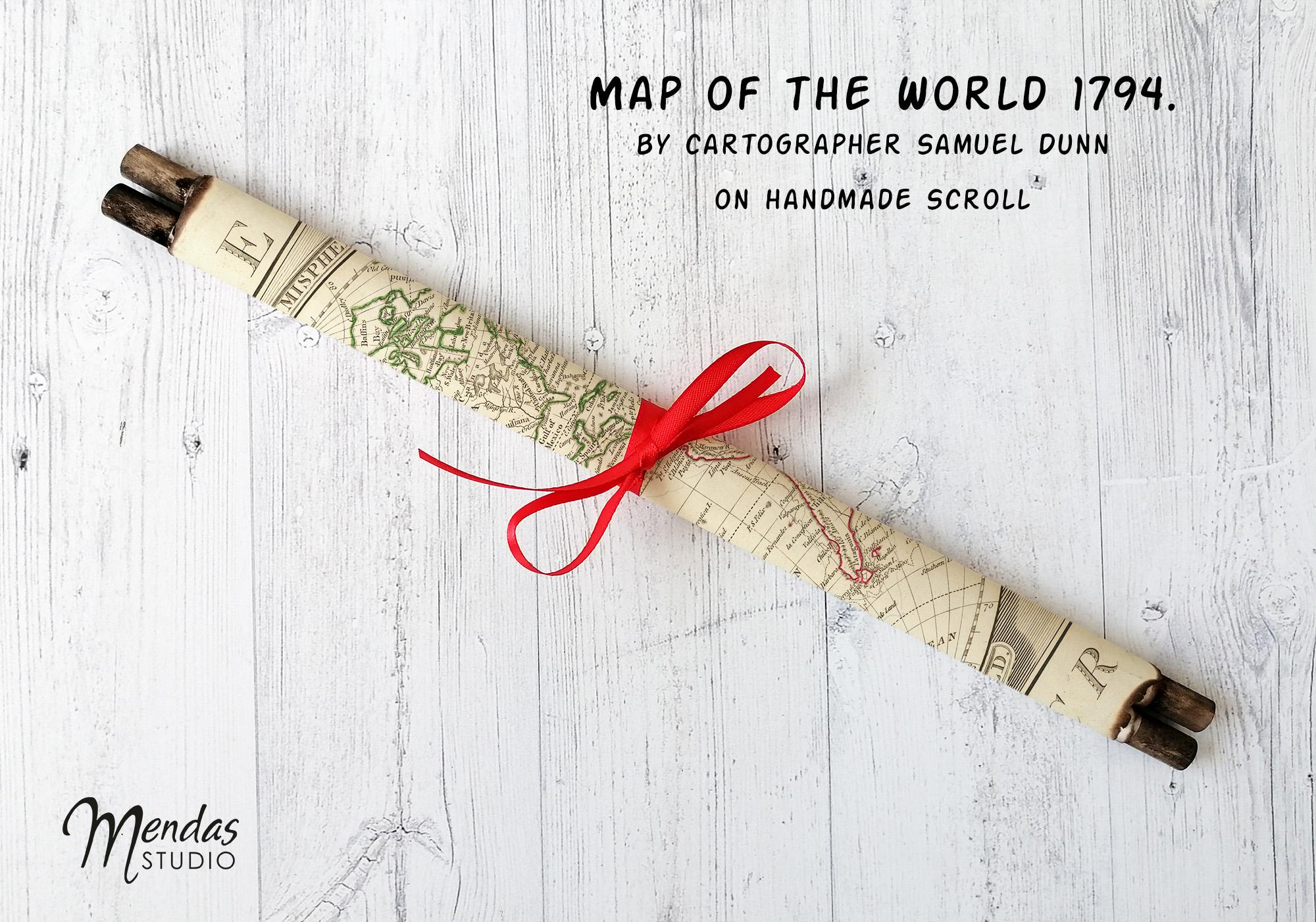 Map of the World 1794. by Cartographer Samuel Dunn, Geography or ...