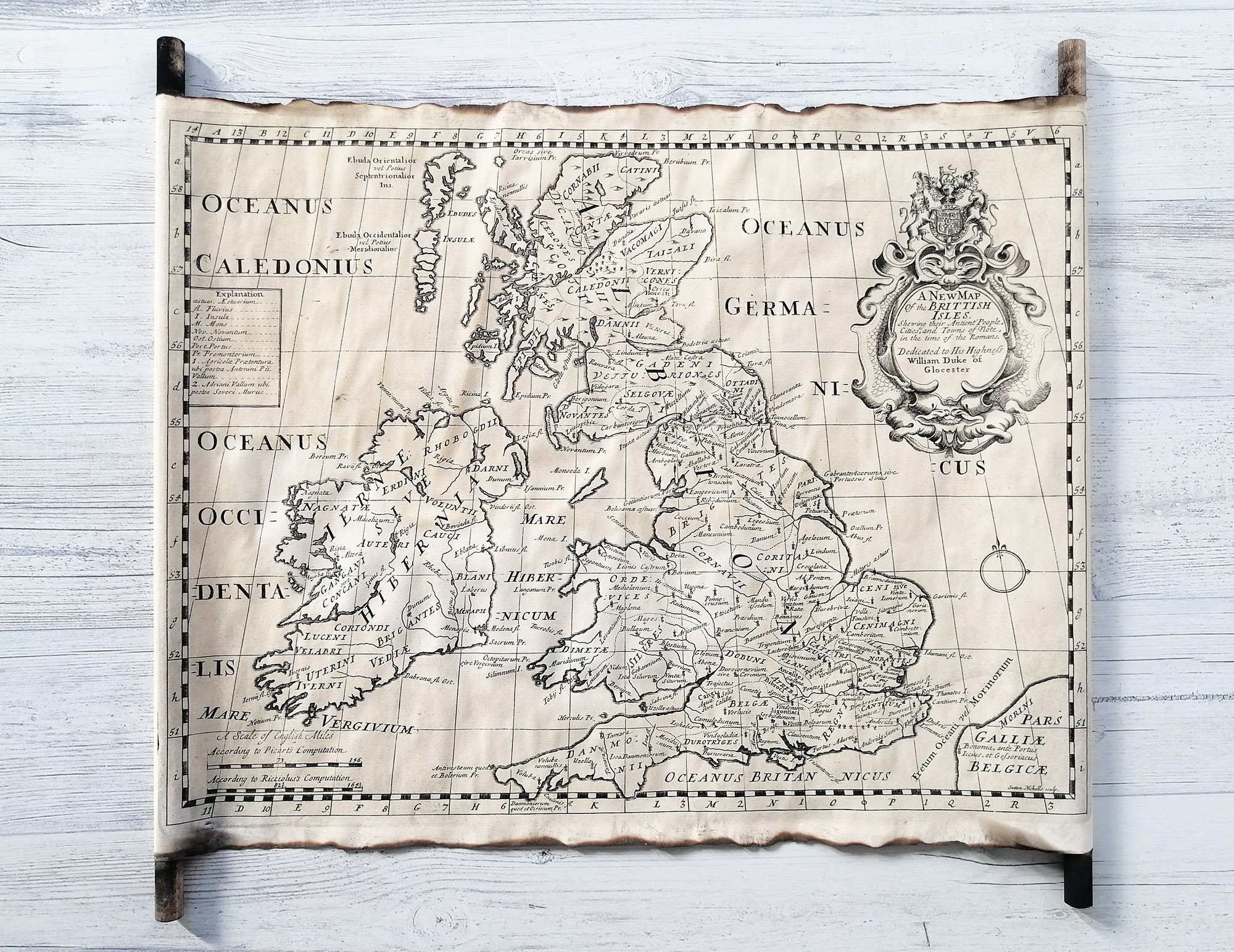 Old Map of the Brittish Isles Shewing Their Antient People, Cities, and ...