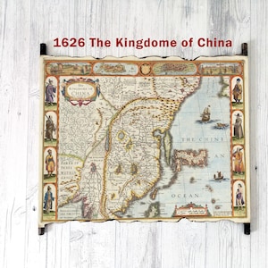 Old Map of China, 1626 the Kingdome of China, Vintage Old Map, the ...
