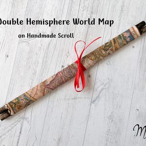 1594 Double Hemisphere Old World Map, Poster Map, Handmade Scroll, 1594 ...