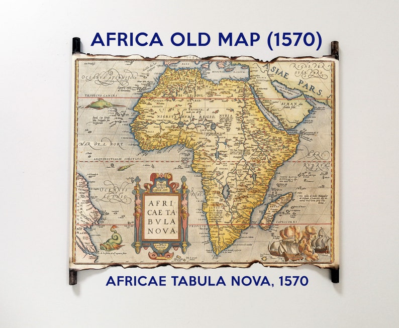 Antique Map of Africa 1570, Africae Tabula Nova - Theatrum Orbis ...