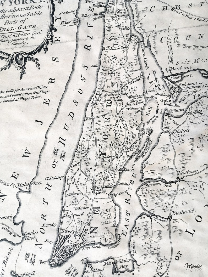 NEW YORK Old Map 1778 Scroll Poster, Revolutionary War-era Map of ...