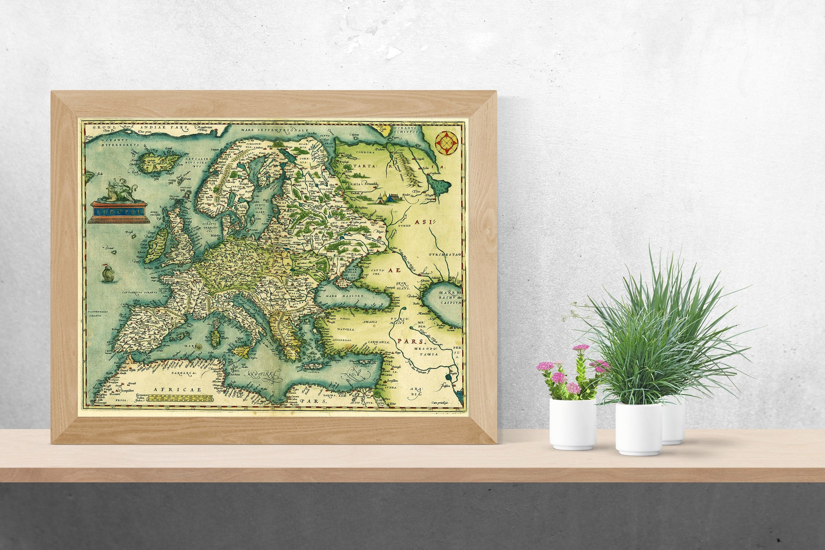 Europe Old Map 1572, Antique Europe Map, Vintage Map of Europe by ...