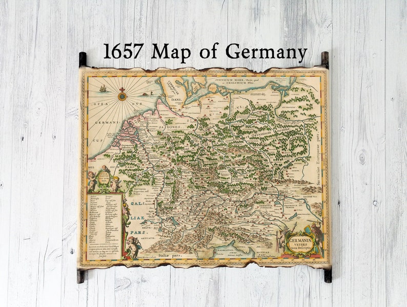 Germany Old Map, 1657 Jansson Map of Germany (germania), Antique Map of ...