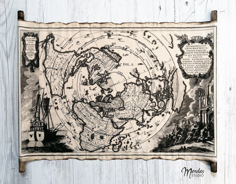 Map of Magellan's Voyage Around the World in 1522, World Map Shows ...