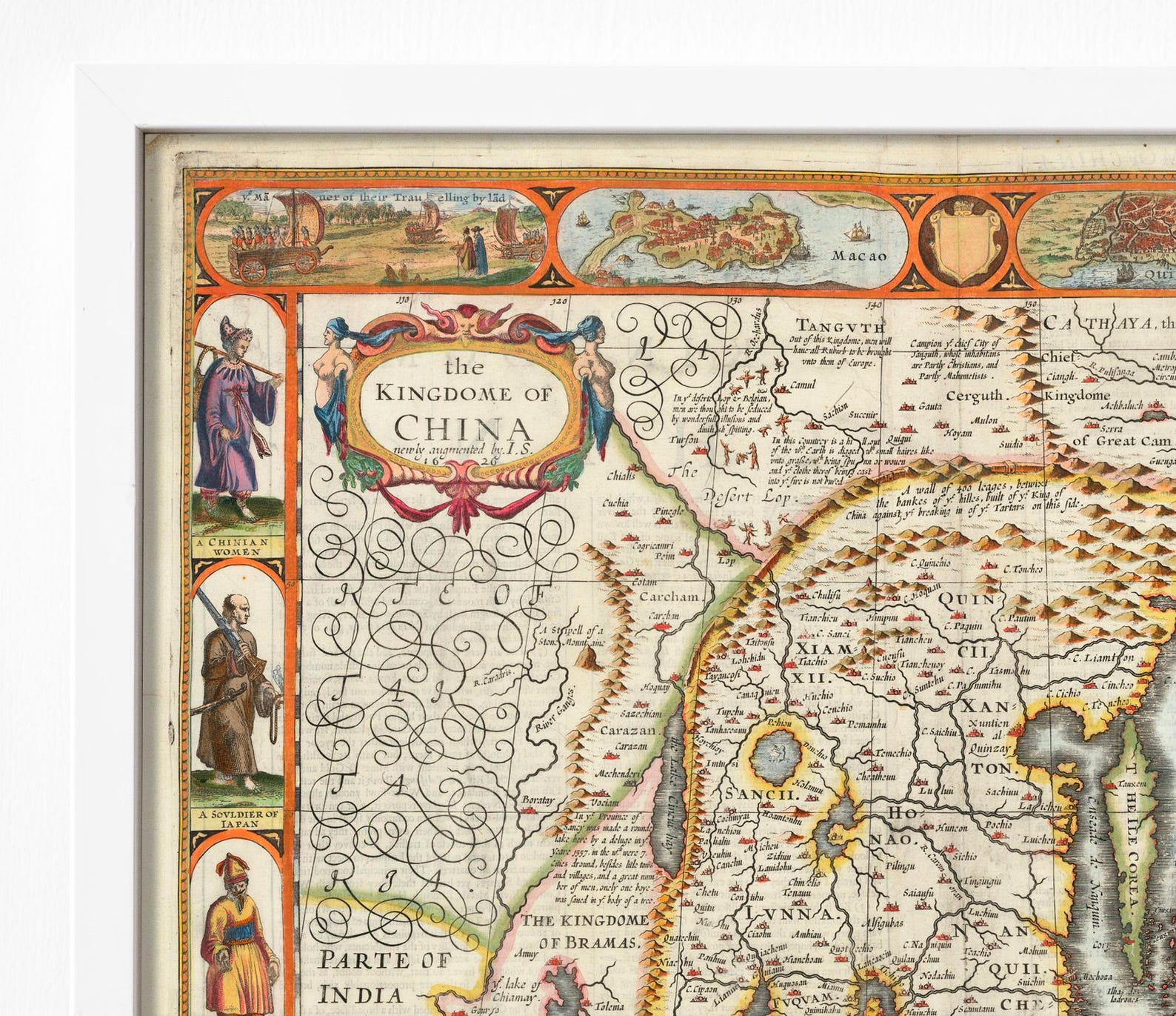 Old Map of China, 1626 the Kingdome of China, Vintage Old Map, the ...