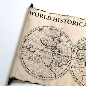 World Historical Map 1612 Scroll, Old World Map, Vintage World Map on ...