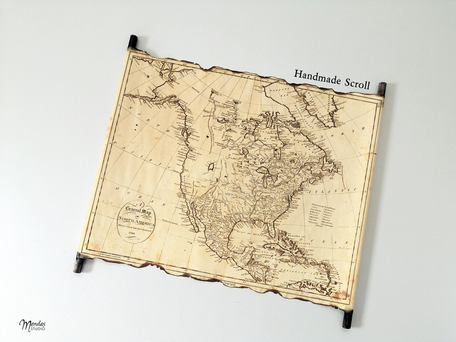 Vintage Map of North America 1795, General Map of North America Drawn ...