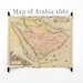 Old Map of Arabia 1661 on Handmade Scroll, Vintage Map of Arabian ...