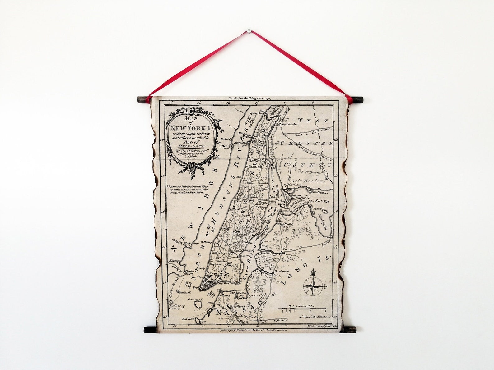 NEW YORK Old Map 1778 Scroll Poster, Revolutionary War-era Map of ...