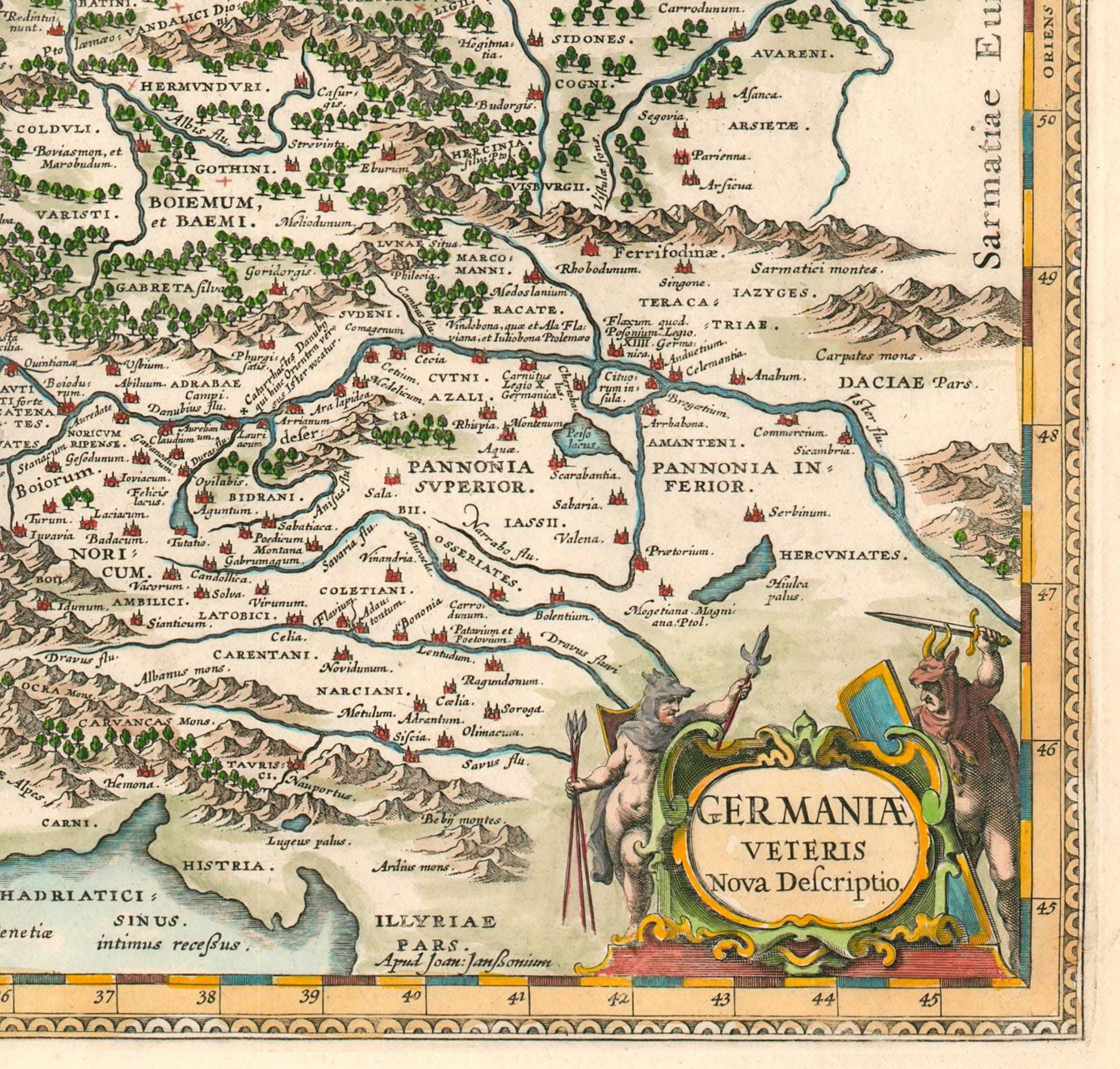 Vintage Germany Map, Ancient Map of Germany 1657 Jansson, Germania Old ...
