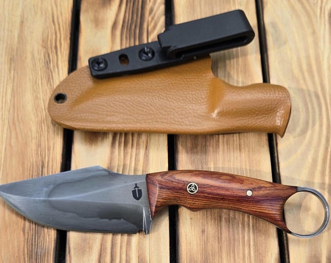 Hand-forged EDC Karambit Ring Knife and Sheath: Triquetra - Etsy