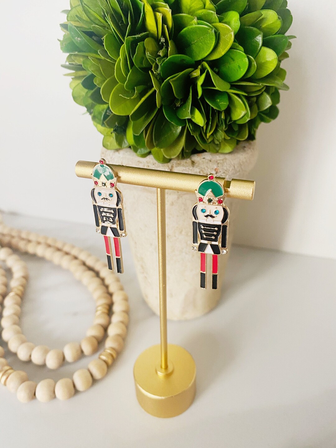 Nutcracker Soldier Enamel Stud Earrings: Holiday Christmas Fashion - Etsy
