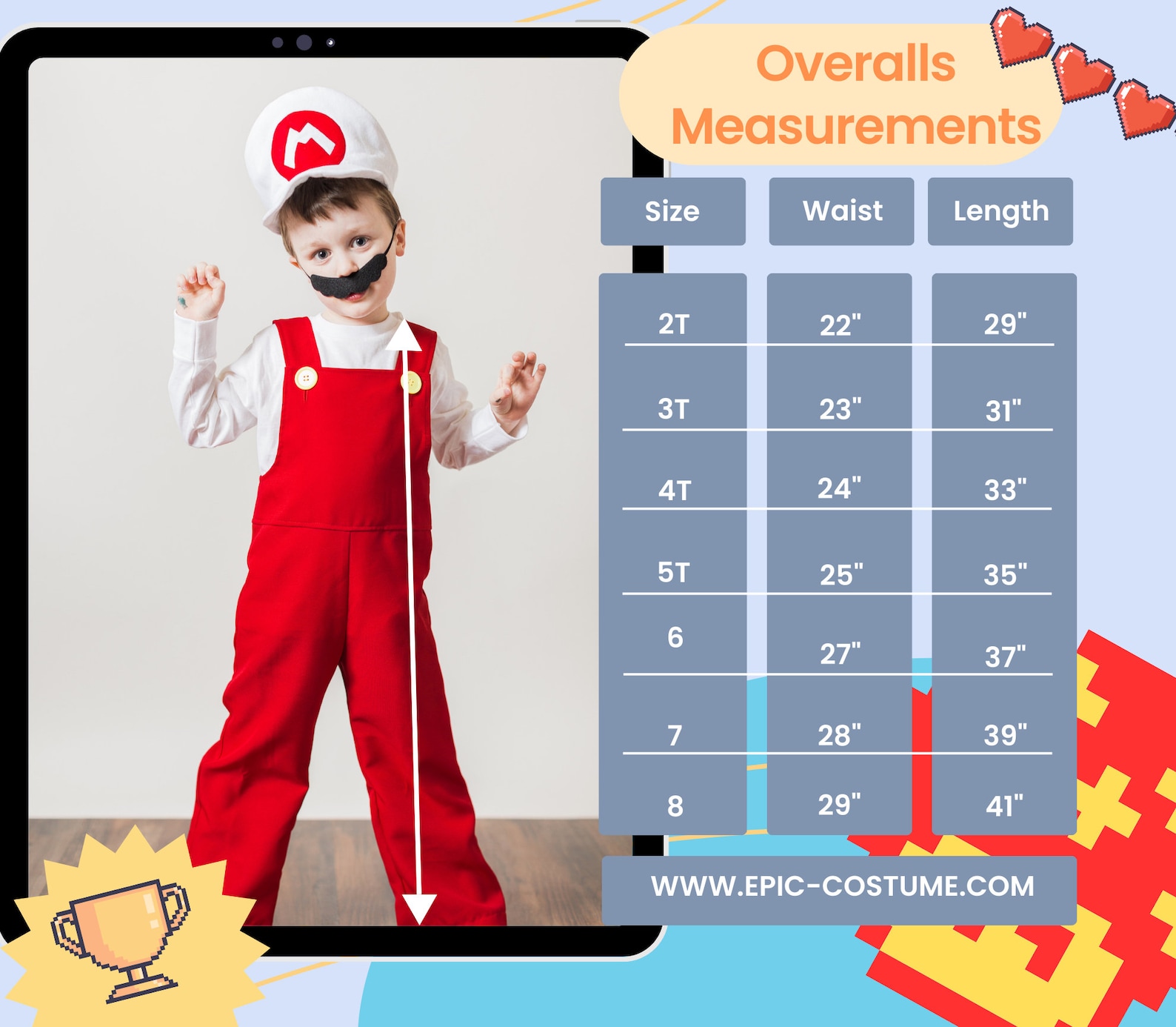 Fire Mario Costume 4-piece Set, Mario Bros Costume, Bubble Mario, Mario ...