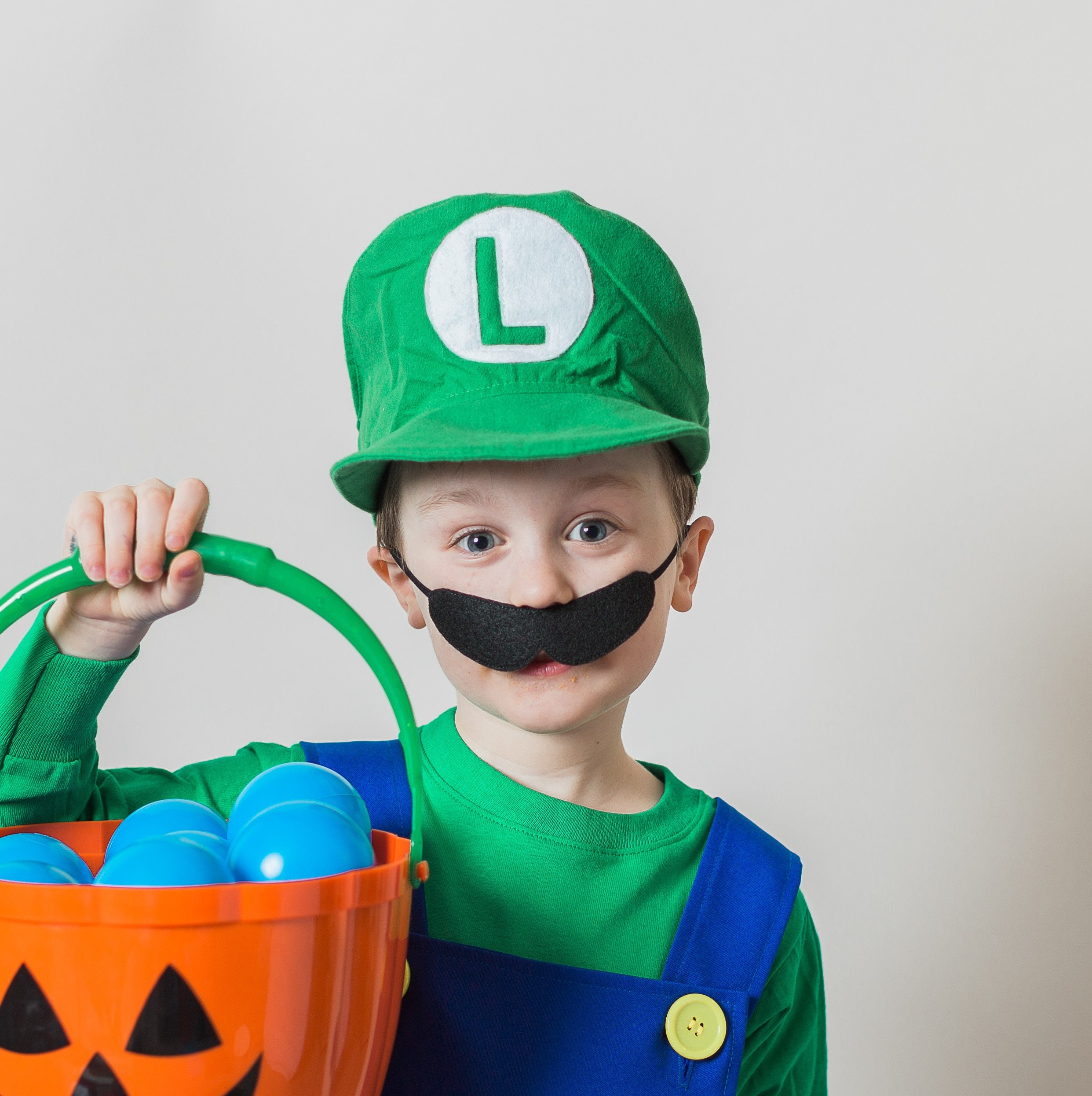 Luigi Kids Costume, 4 Piece Set, Super Mario Video Game Party Outfit - Etsy