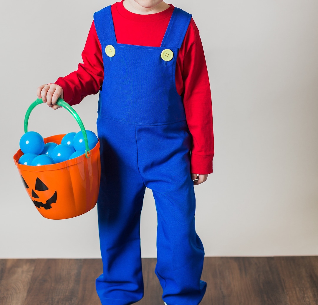 Super Mario Bros Costume, Blue Overalls ONLY, Party Outfit for Boys ...