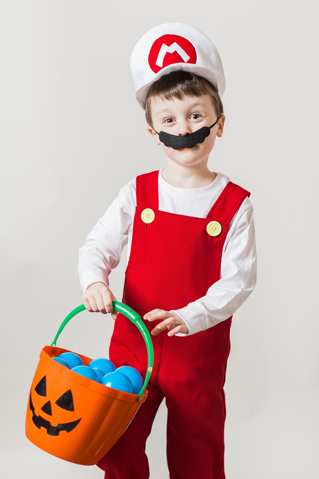 Fire Mario Costume 4-piece Set, Mario Bros Costume, Bubble Mario, Mario ...