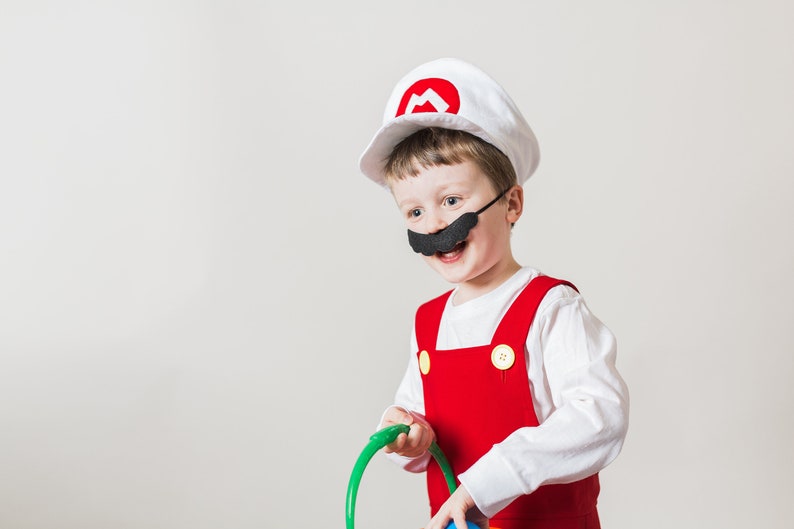 Fire Mario Costume 4-piece Set, Mario Bros Costume, Bubble Mario, Mario ...