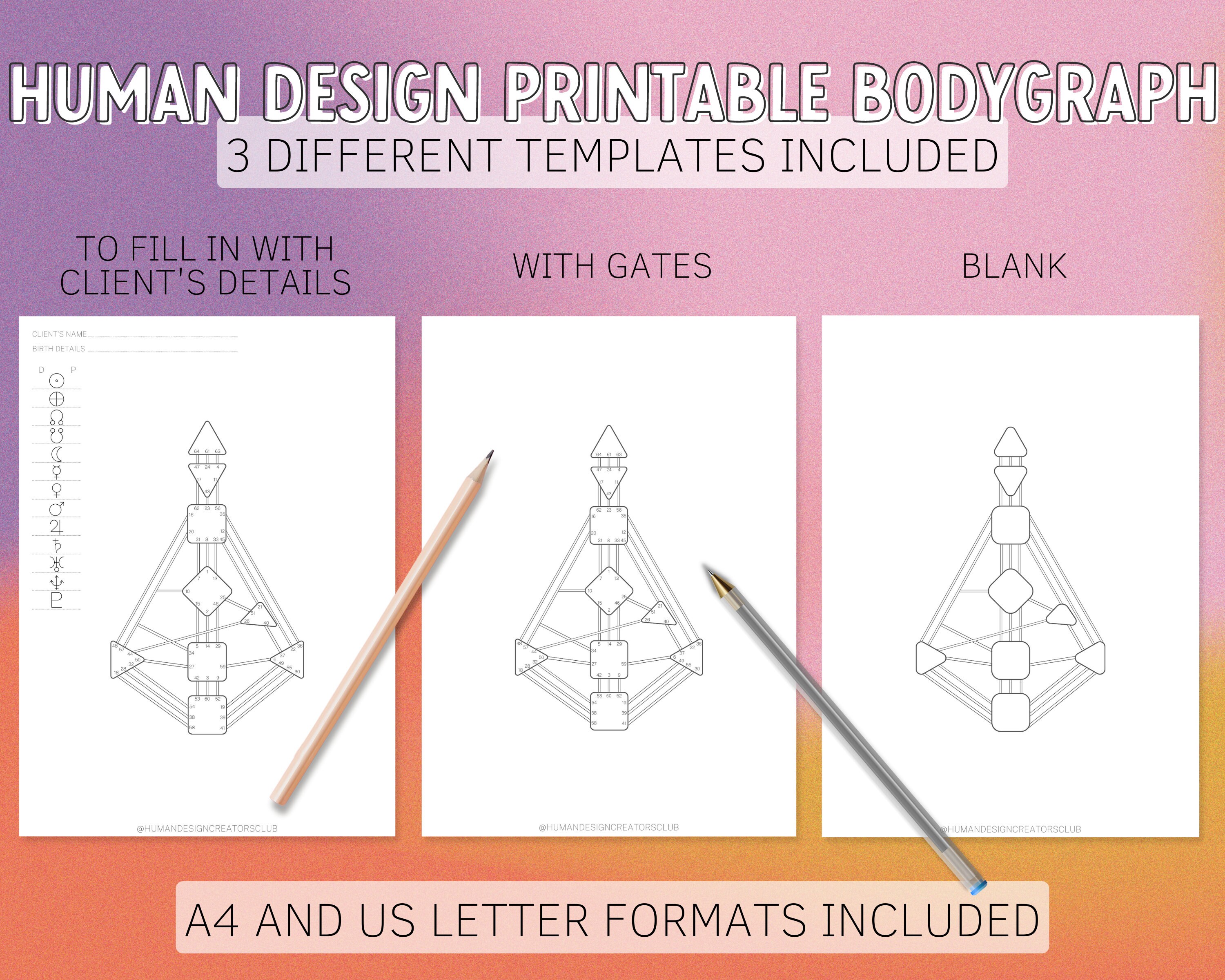 Human Design Bodygraph Human Design Printable Human Design Chart ...