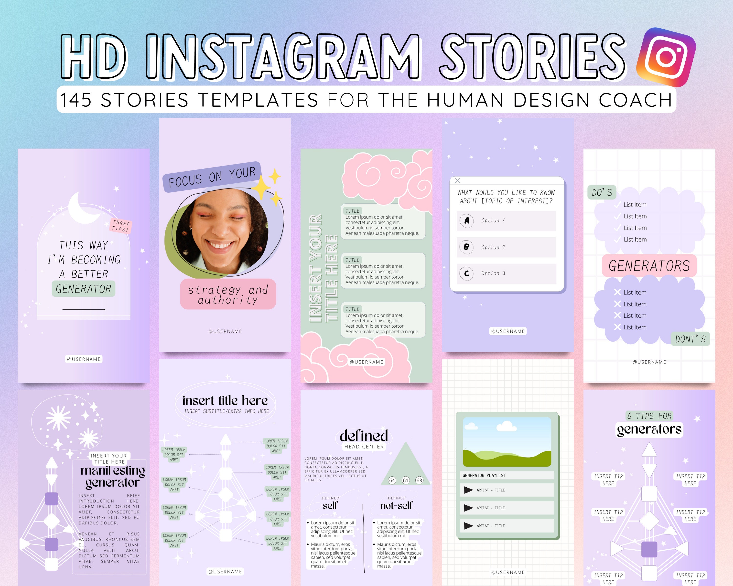 Human Design Template Human Design Instagram Human Design Canva Design ...