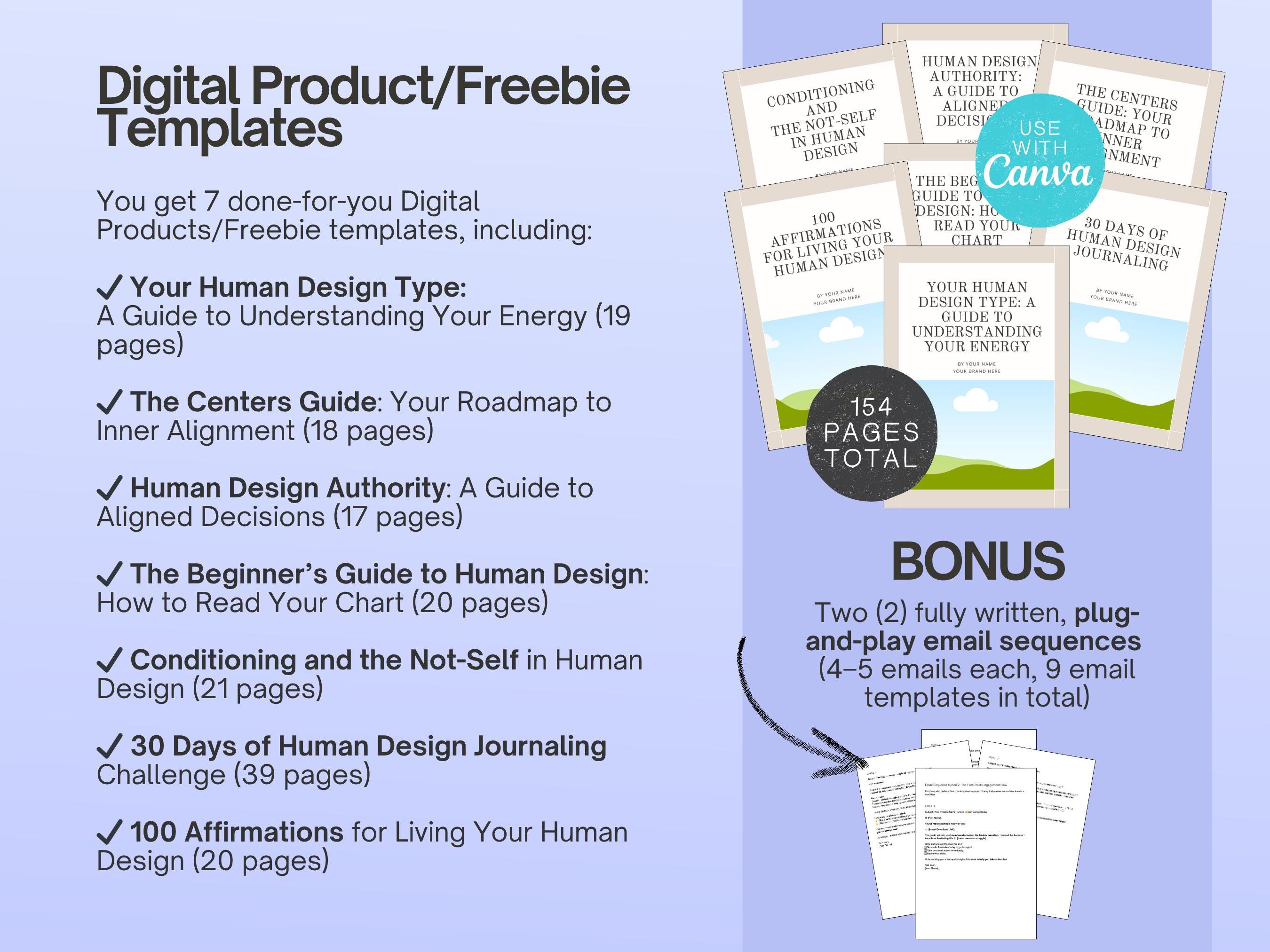 Human Design Canva Template Bundle: Report, Workbook, Instagram ...