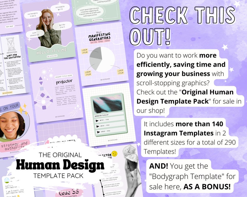 Human Design Bodygraph Template Gene Keys Social Media - Etsy