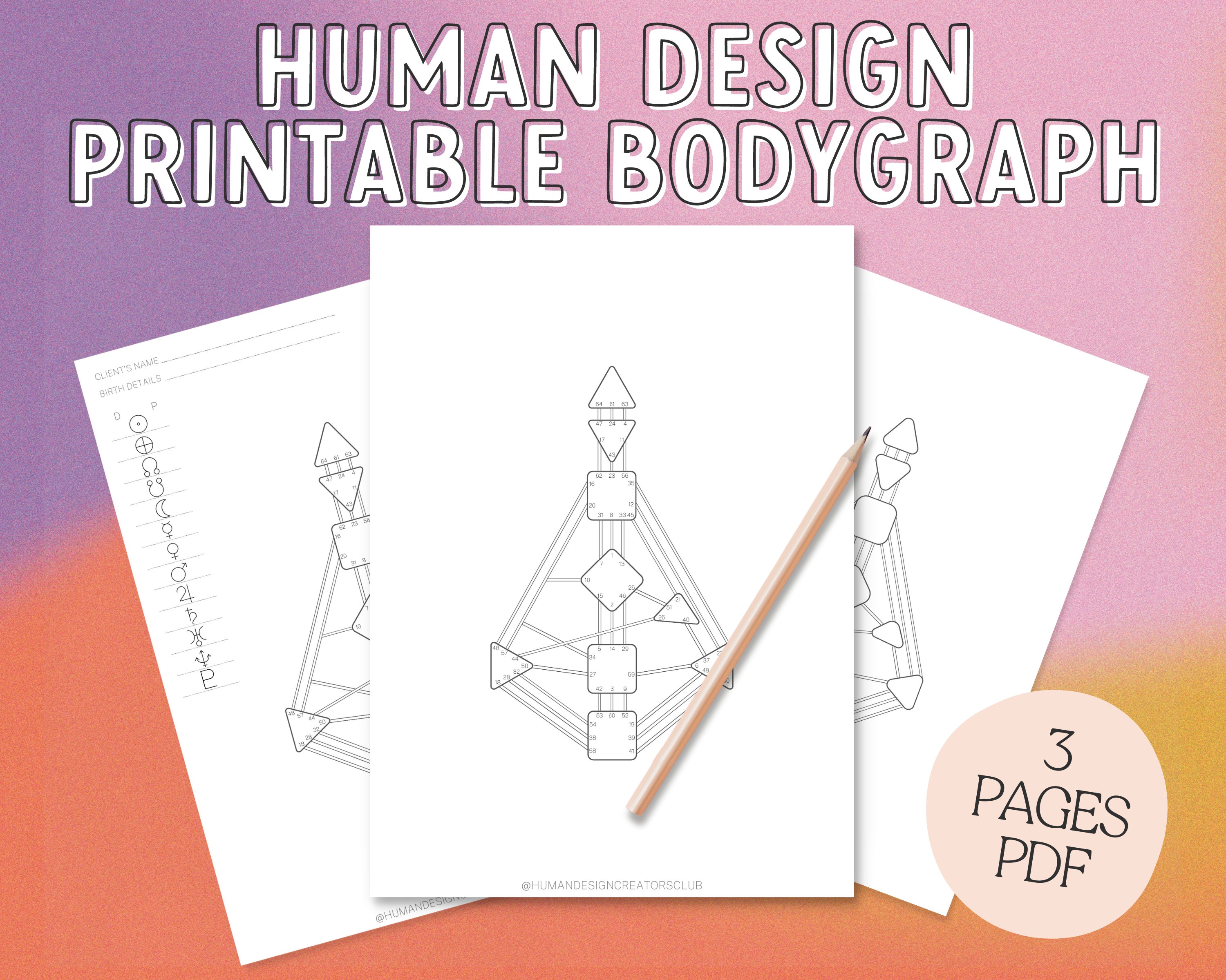 Human Design Bodygraph Human Design Printable Human Design Chart ...