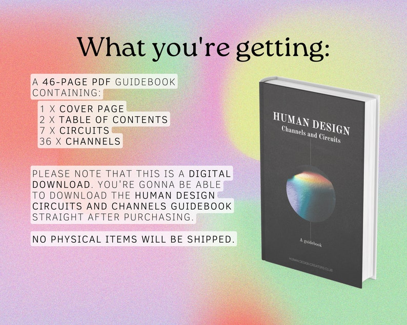 Human Design Guidebook Human Design Channels and Circuits - Etsy