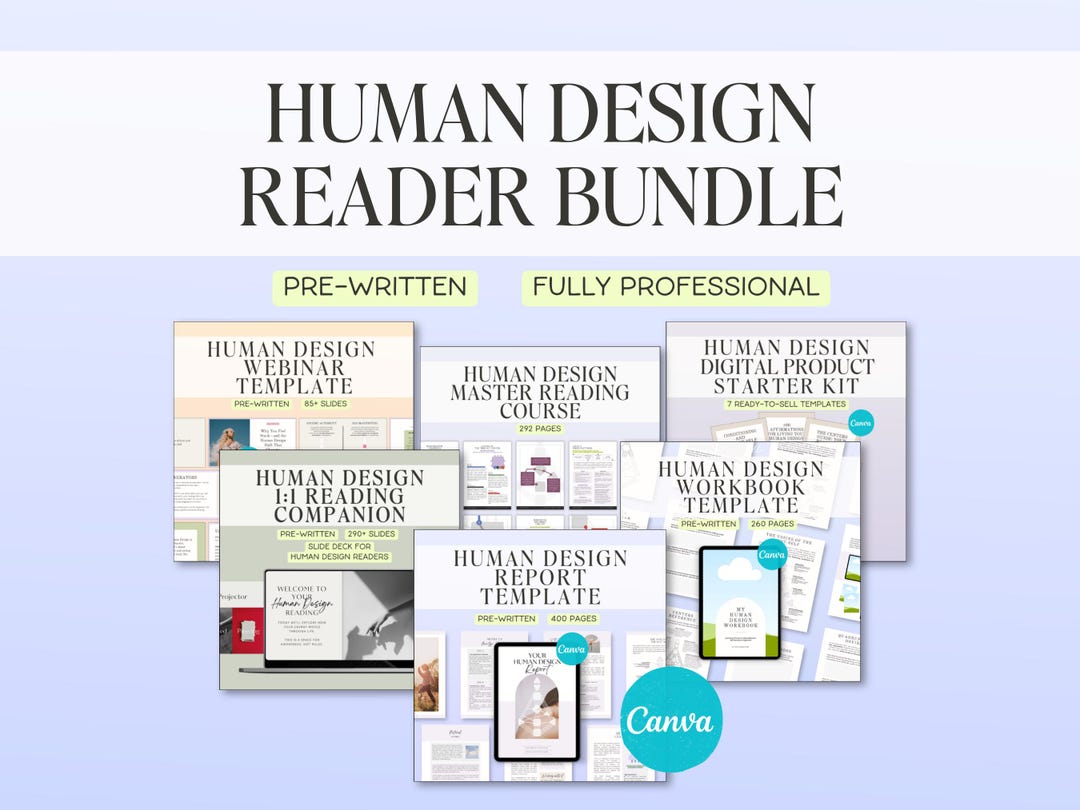 Human Design Canva Template Bundle: Report, Workbook, Instagram ...