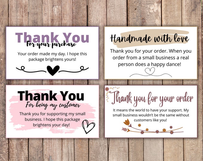 Editable Business Thank You Cards, Small Business Thank You Card ...