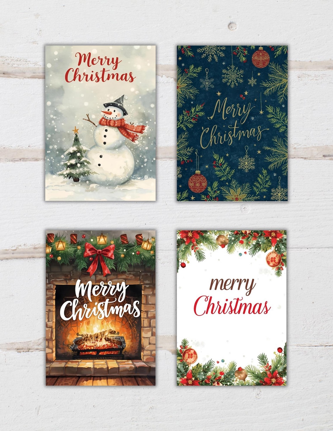 Printable Christmas Card Bundle | 21 Holiday Card Designs | 5x7 Folded ...