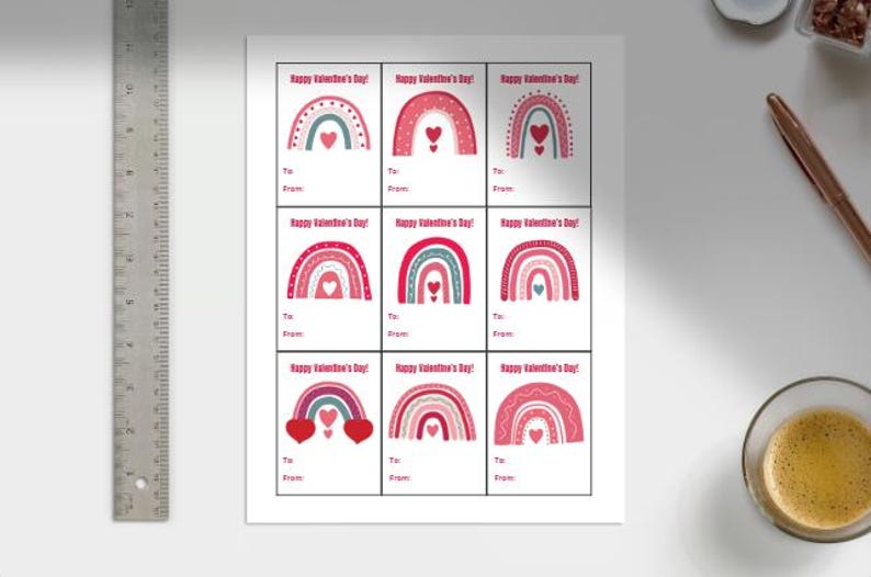Valentines Day Cards | Valentines for Kids | Boho Rainbow | DIY ...