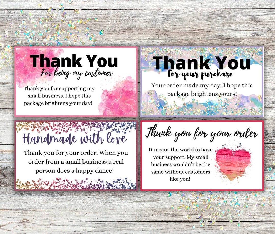 Small Business Thank You Cards | Instant Download | Customer Notes ...