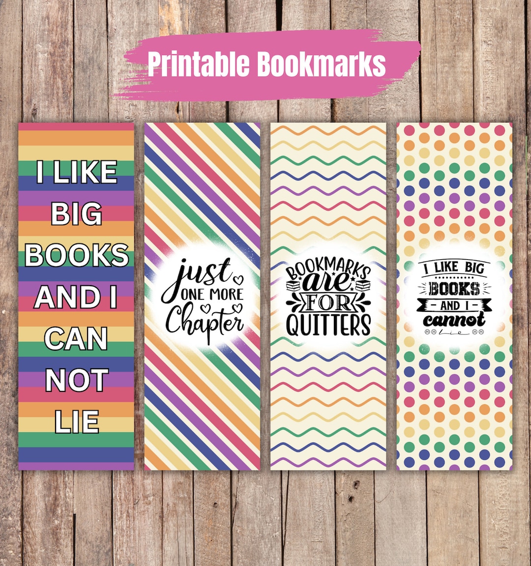 Printable Bookmarks | DIY | Booklovers Gift | Instant Download ...