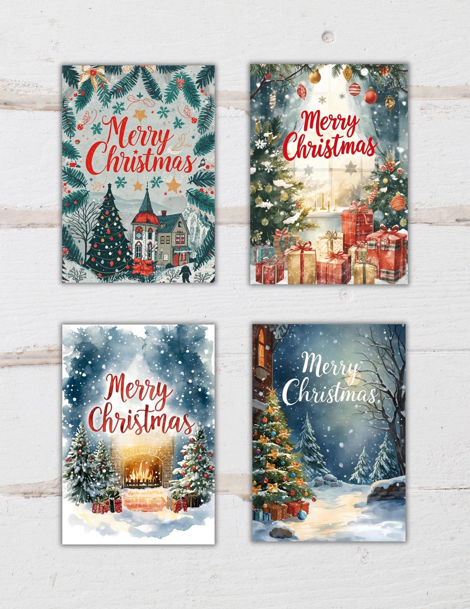 Printable Christmas Card Bundle | 21 Holiday Card Designs | 5x7 Folded ...