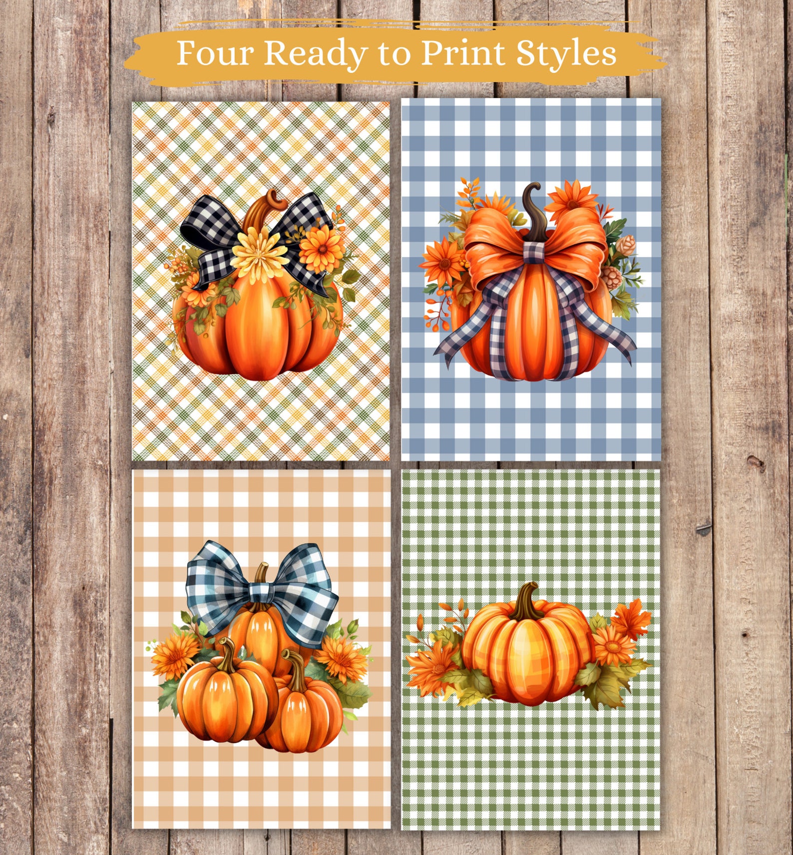 Printable Fall Greeting Cards | Autumn | Instant Download | Pumpkins ...