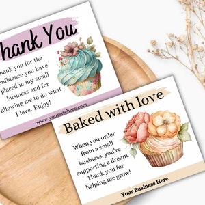 Small Business Thank You Cards | Bakery Shop Owner | Instant Download ...