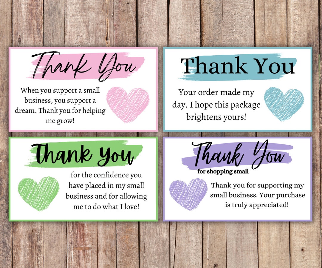 Small Business Thank You Cards | Order Notes | Package Inserts | Ready ...