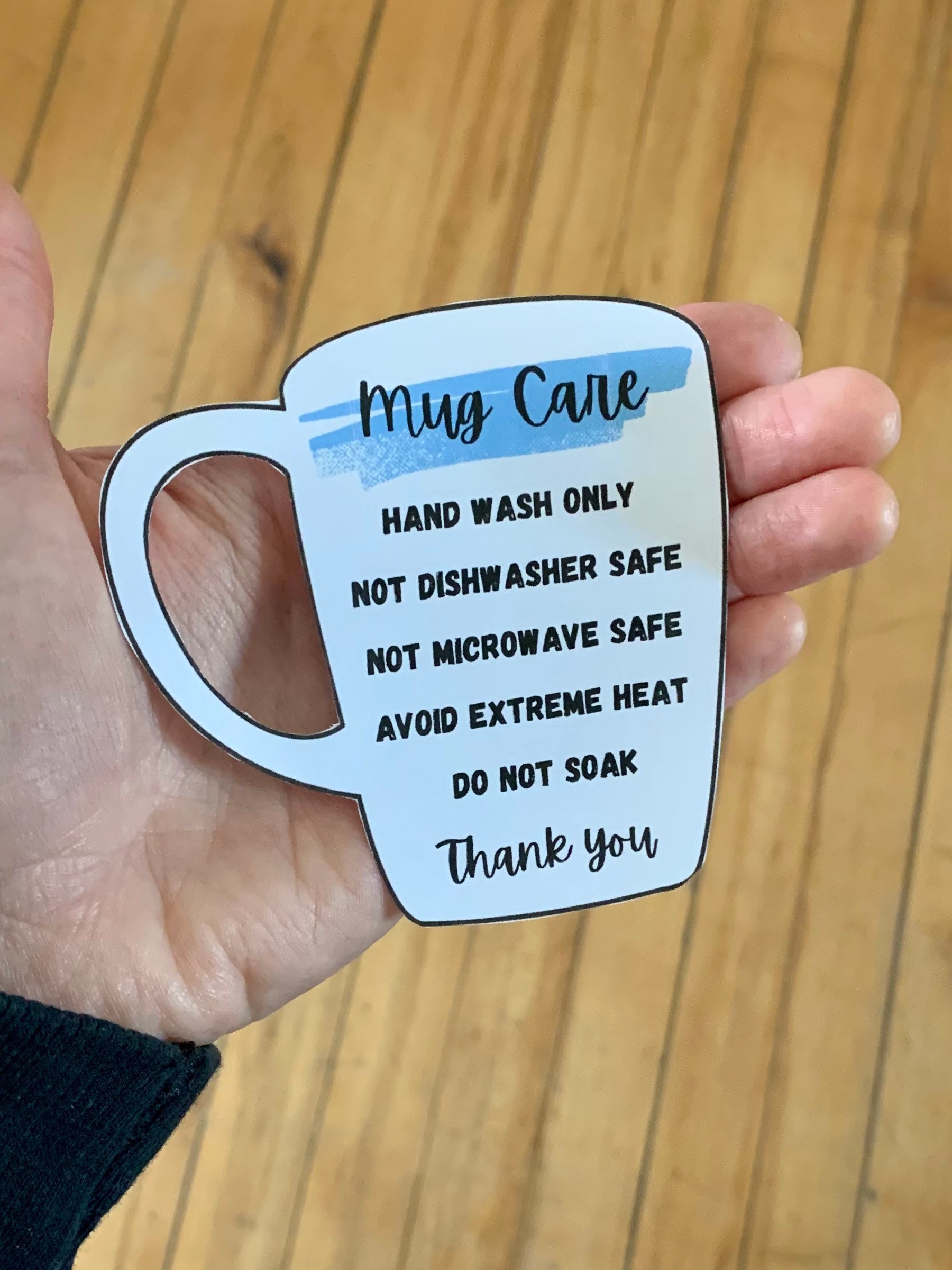 Mug Care Cards Instructions Package Inserts Customer - Etsy