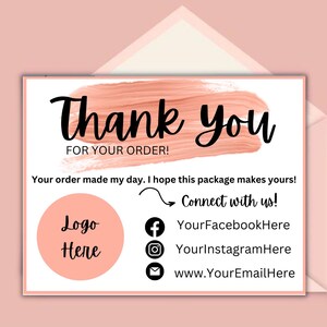 10 Small Business Thank You Cards | Instant Download | Package Inserts ...
