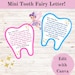 Mini Tooth Fairy Letter | Lost Tooth | Template | Instant Download ...