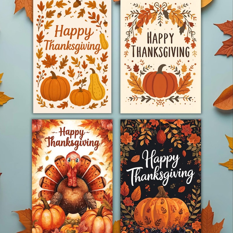 Happy Thanksgiving Card Template - Etsy UK