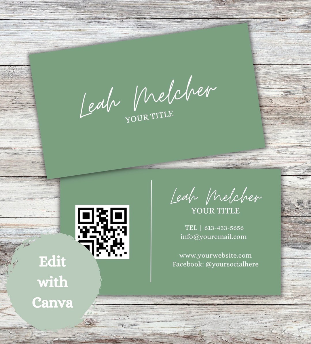 Small Business Card Template | Minimalist | Canva Template | DIY ...