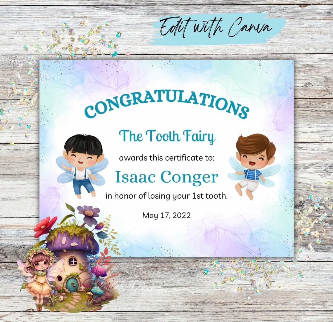 Lost Tooth Certificate | First Lost Tooth | Tooth Fairy Mail | Letter ...