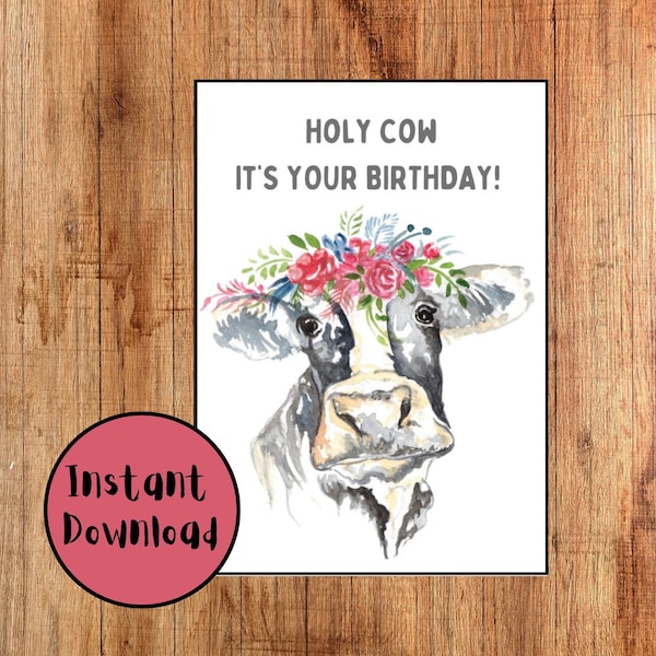 Cow Greeting Card - Etsy