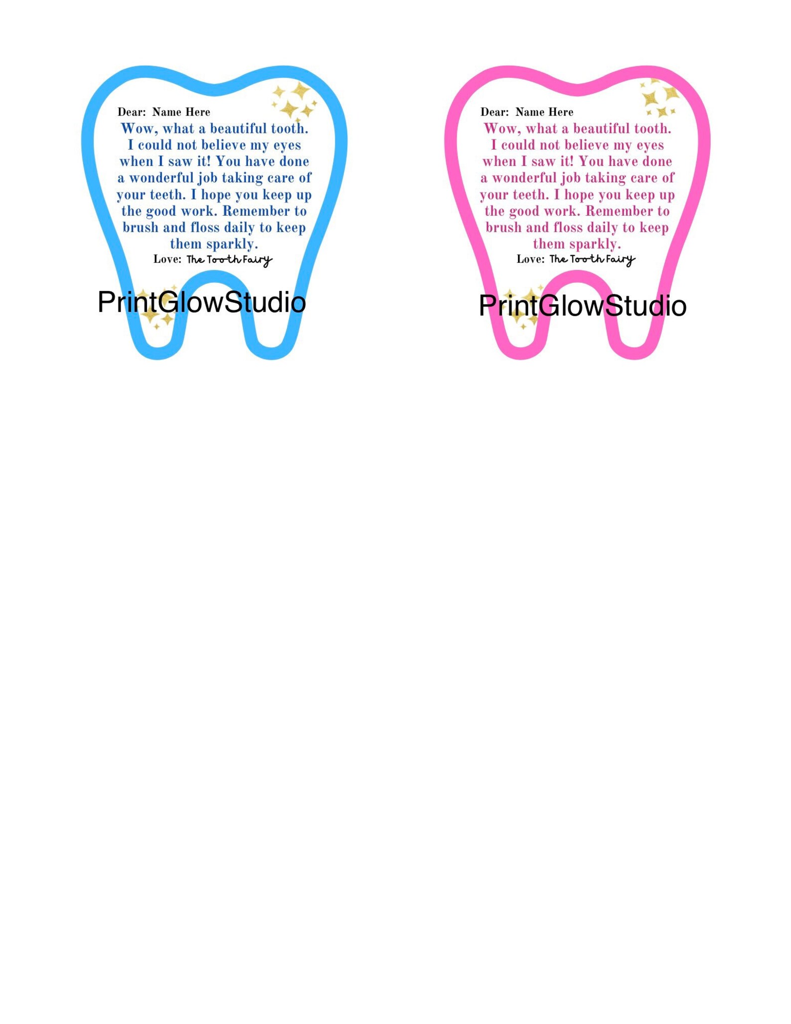 Mini Tooth Fairy Letter Lost Tooth Template Instant Download Boy and ...
