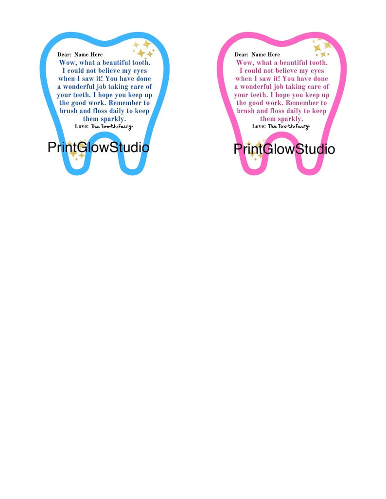 Mini Tooth Fairy Letter | Lost Tooth | Template | Instant Download ...