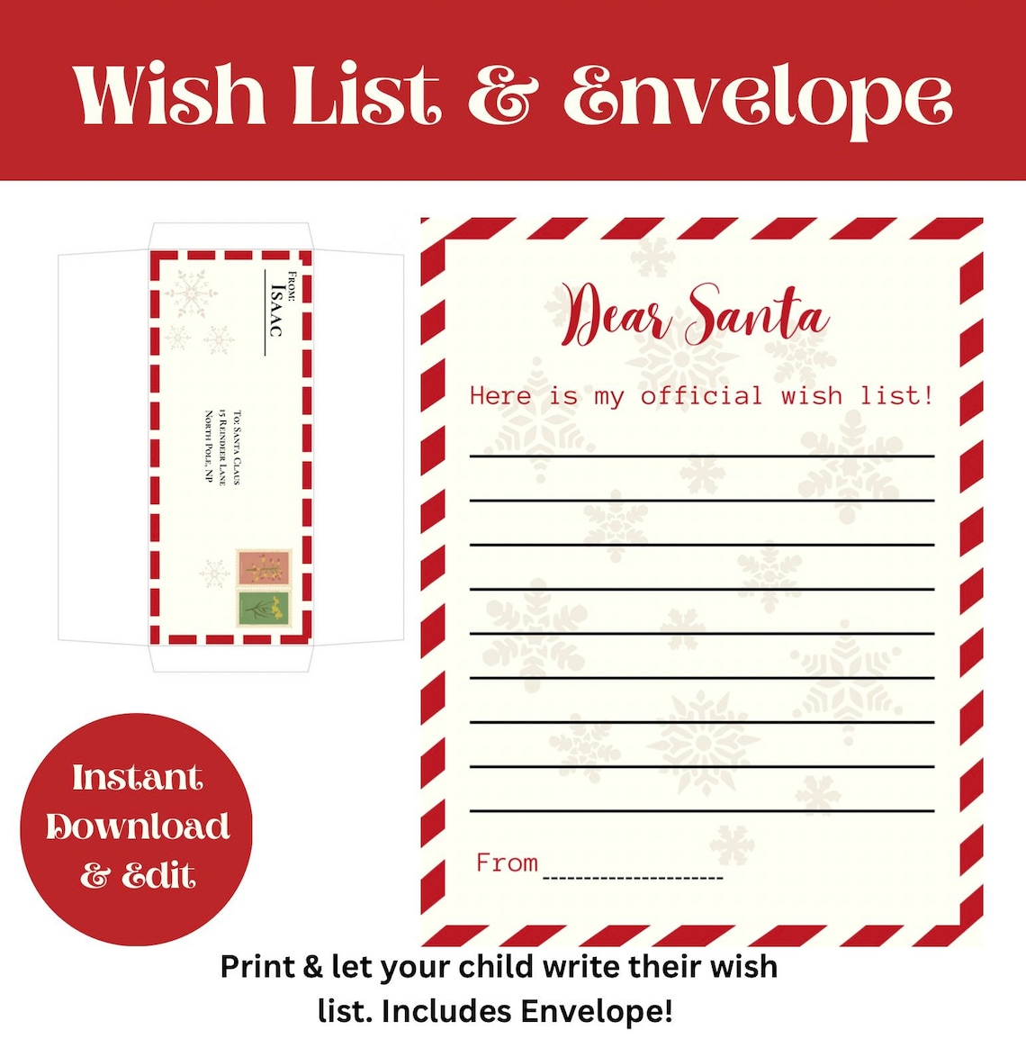 Letter From Santa BUNDLE Instant Download Personalized - Etsy
