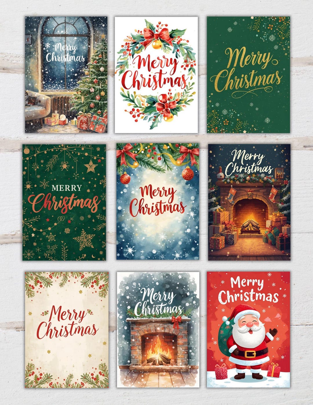 Printable Christmas Card Bundle | 21 Holiday Card Designs | 5x7 Folded ...