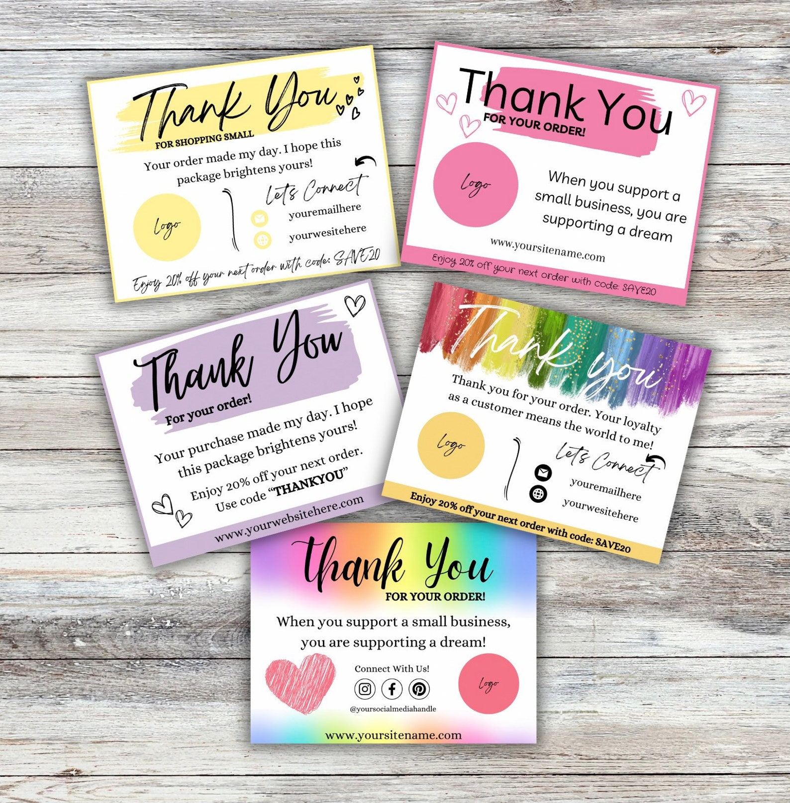Small Business Customer Thank You Cards | Canva | Editable | Package ...